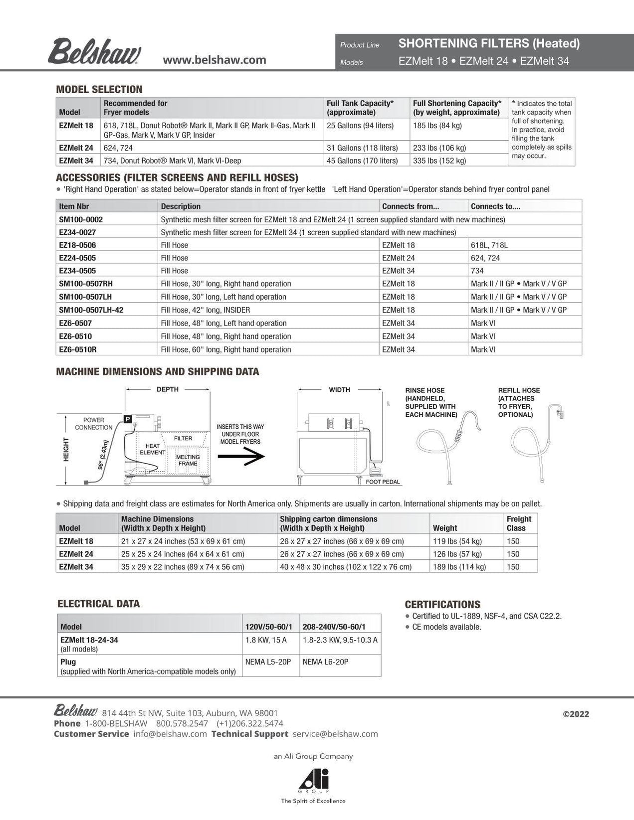 Belshaw EZ MELT 24 (Heated) Shortening Melter-Filter includes fill and ...